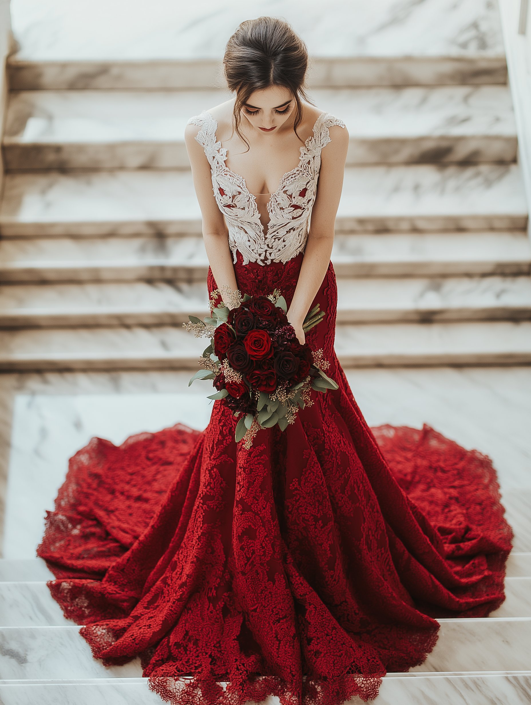 Beautiful Red Wedding Dresses Gowns with Stunning Necklines Fashion Design and Trends